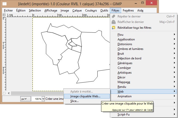 Comment créer une carte cliquable html/Gimp - Copier coller